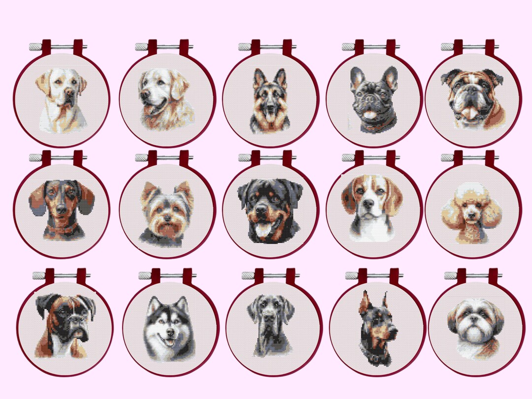 DOG Cross Stitch Pattern, 15 Dogs Bundle Set Instant Download - Etsy