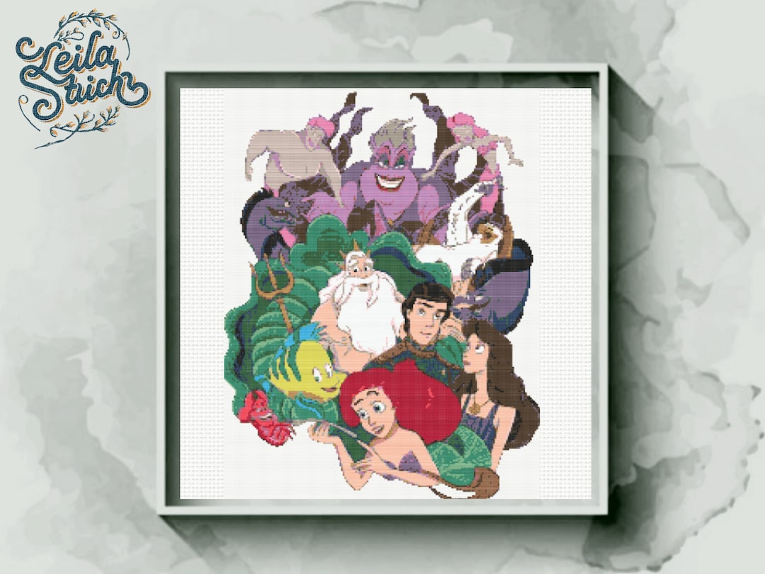 Princess Ariel Cross Stitch Pattern, Little Mermaid Cross Stitch ...