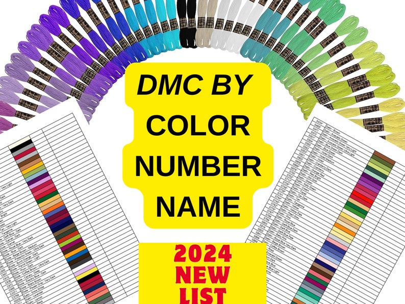 DMC Thread Charts PDF Instant Download 2024 Cross Stitch Chart ...