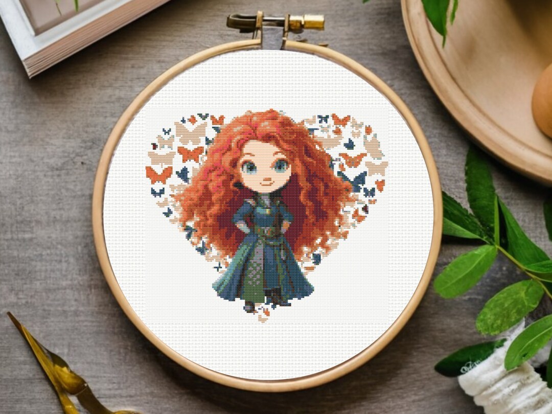 Princess Merida Cross Stitch Pattern, Brave Cross Stitch Pattern ...