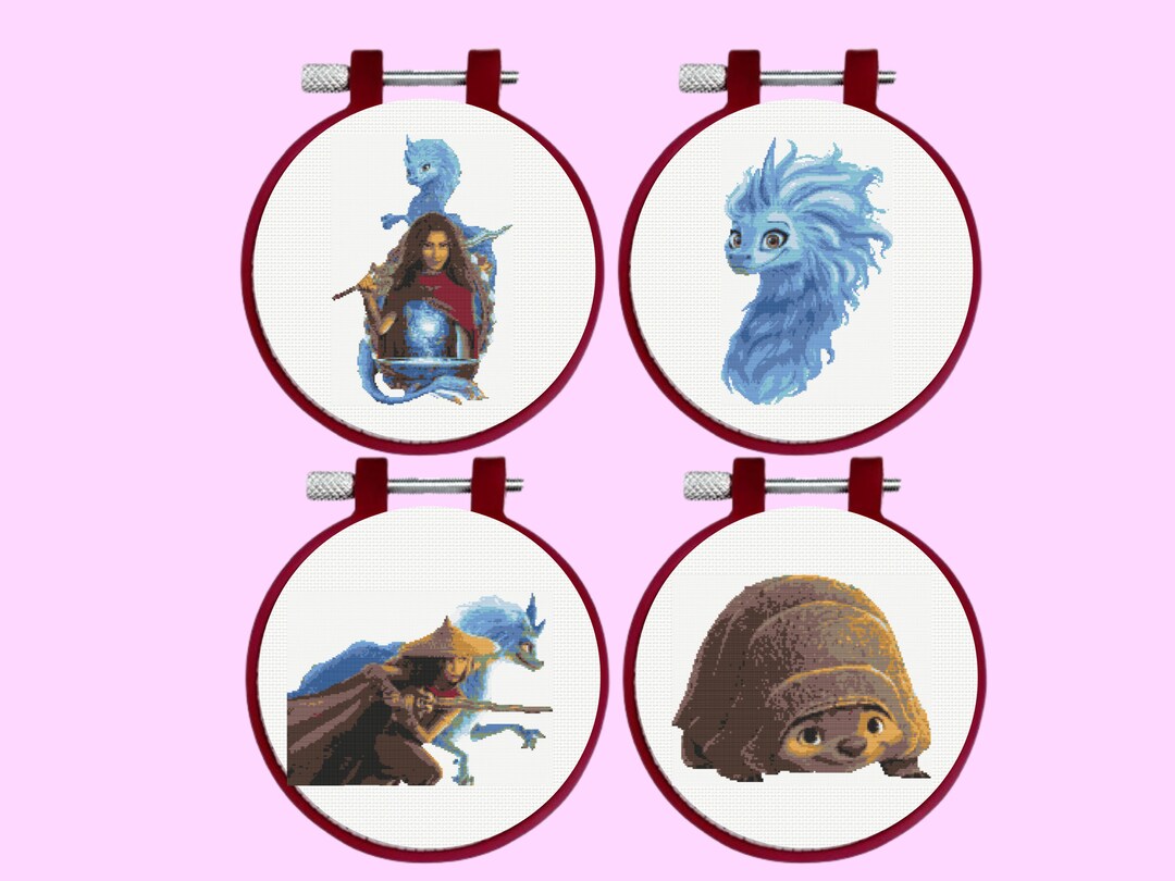 Raya and the Last Dragon Cross Stitch Pattern, 4 Raya, Sisu , Tuk Tuk ...