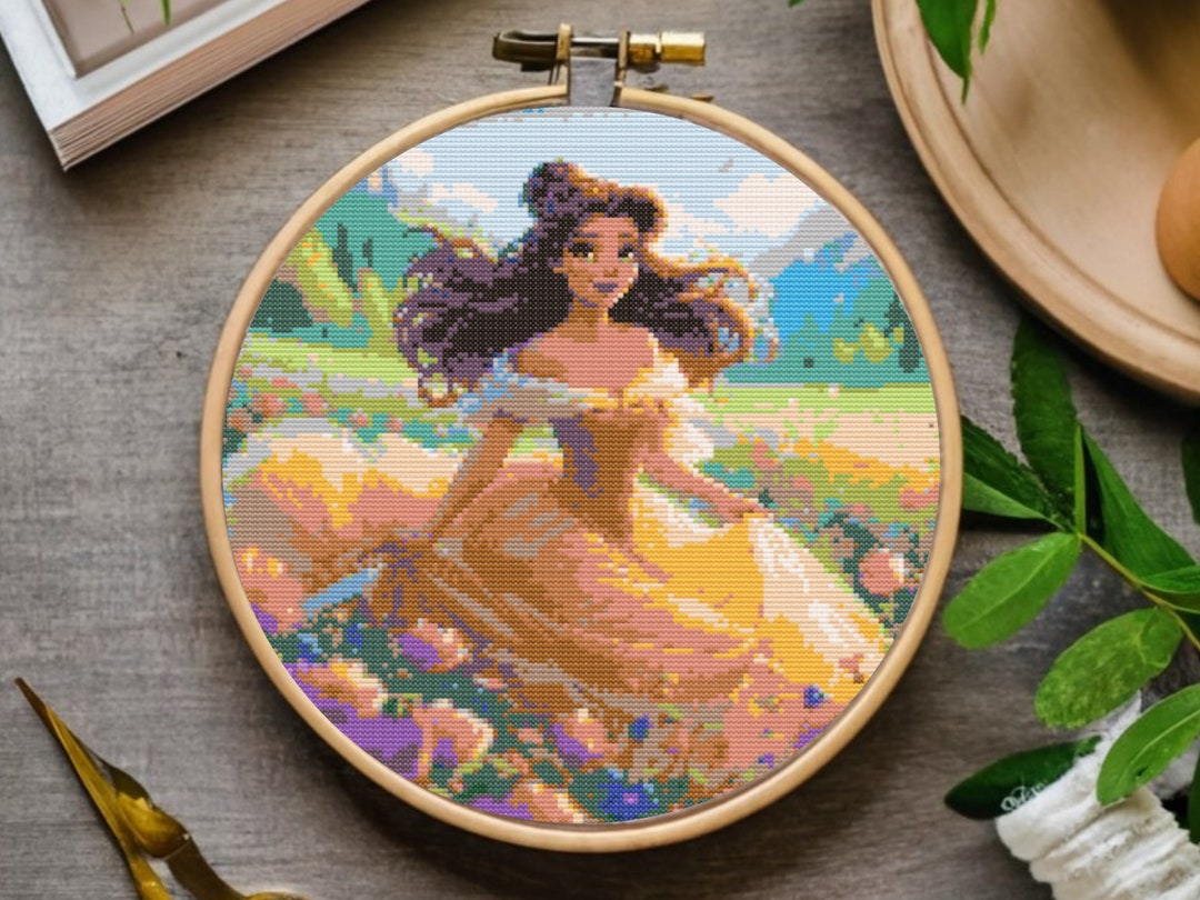 Belle Cross Stitch Pattern, Princess Belle Cross Stitch Pattern ...