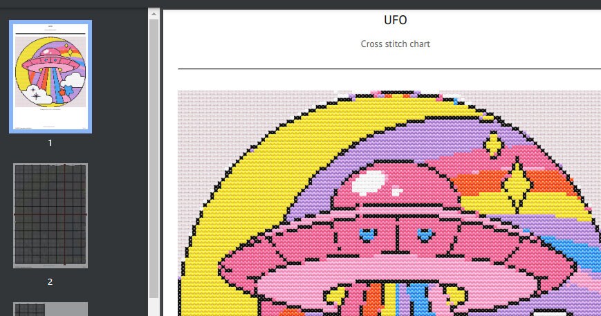 UFO Cross Stitch Pattern Alien Stitch Pattern, UFO Embroidery Instant ...