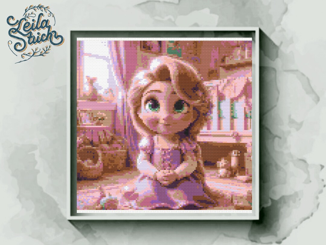 Baby Rapunzel Cross Stitch Pattern, Tangled Cross Stitch Pattern ...