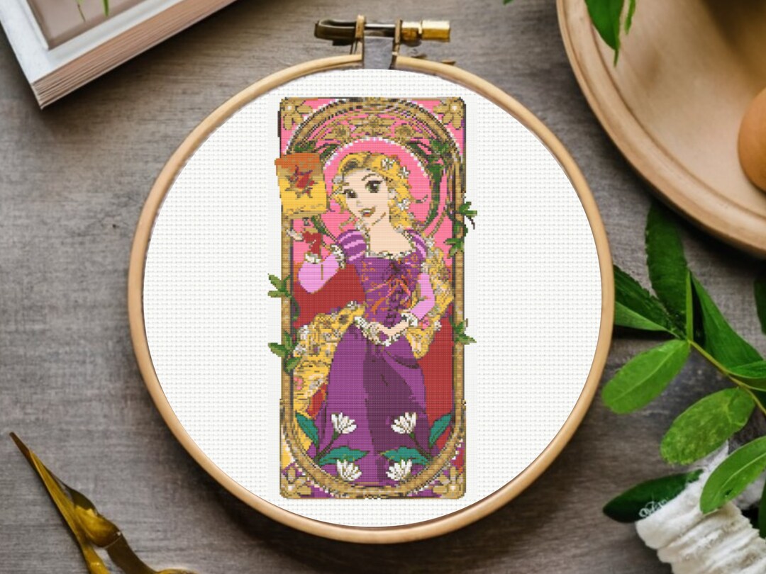 Rapunzel Cross Stitch Pattern, Tangled Cross Stitch Pattern, Instant ...