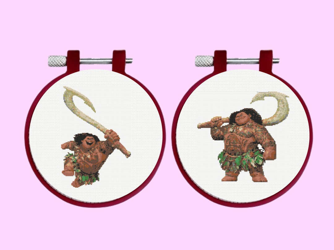 Maui Cross Stitch Pattern, 2 Maui Bundle Set, Maui From Moana , Instant ...