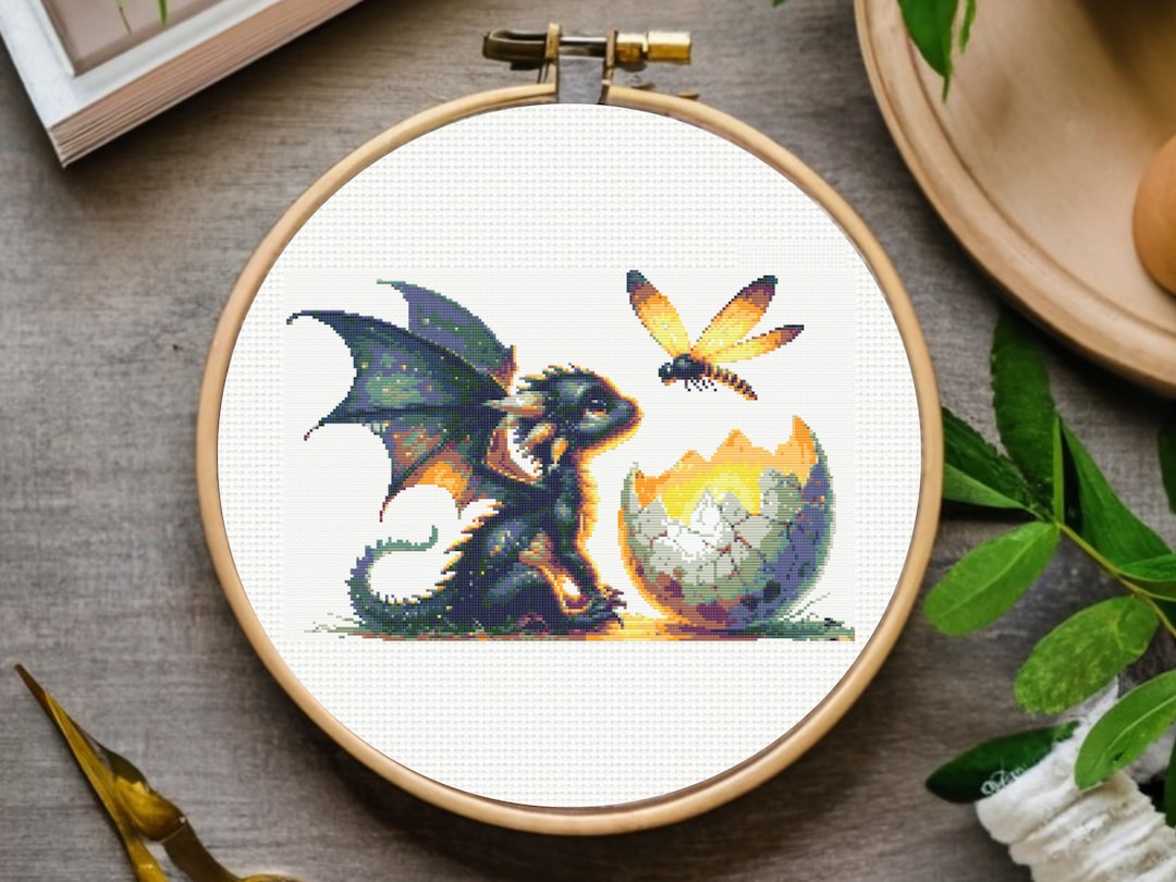 Dragon Cross Stitch Pattern, Baby Dragon Cross Stitch Pattern Instant ...