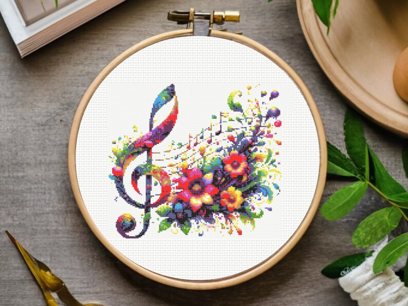 Music Note Cross Stitch Pattern, Instant Download - Etsy