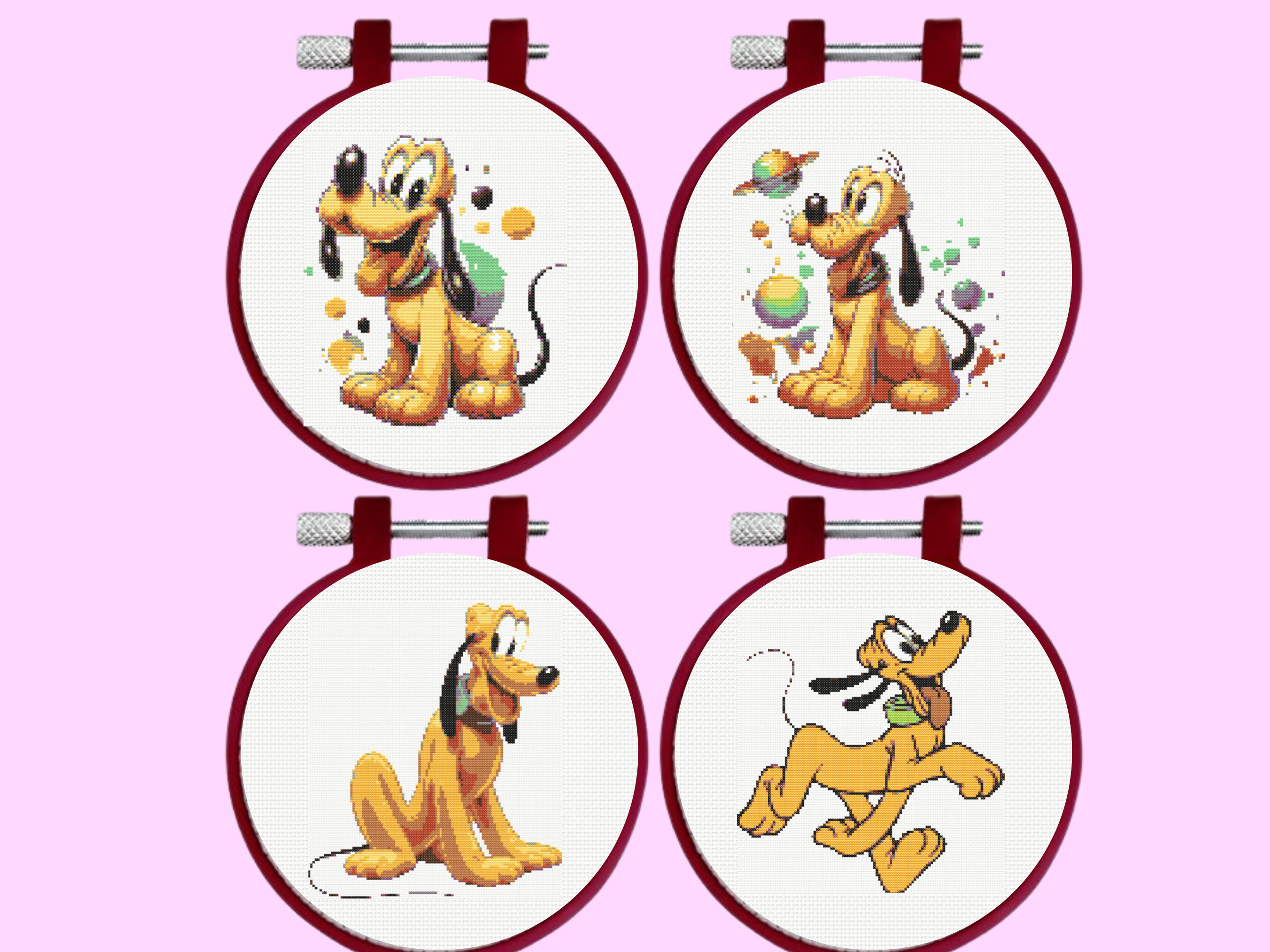 Pluto Cross Stitch Pattern 4 Pluto Embroidery Bundle Set Instant ...