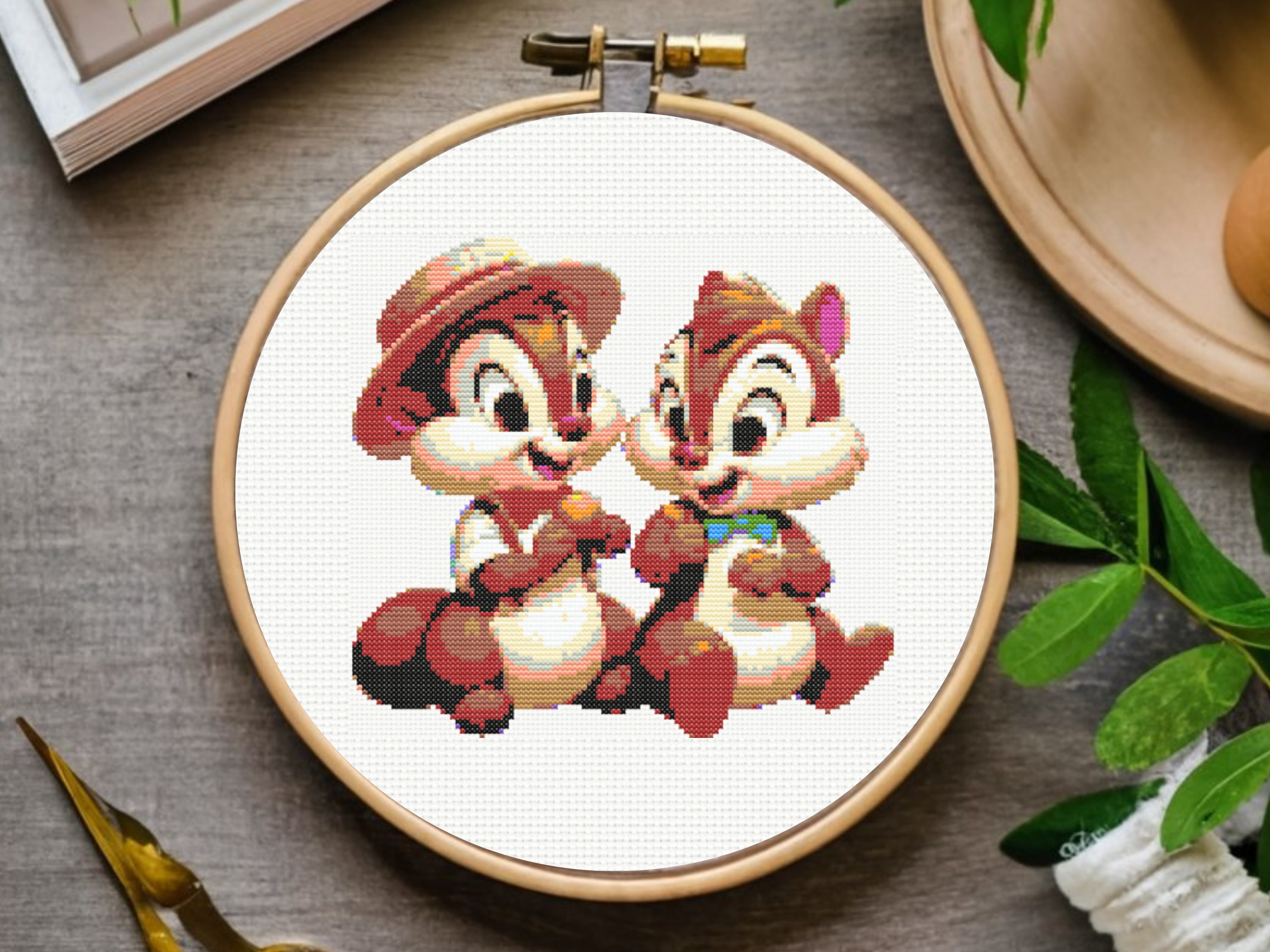 Chip and Dale Chipmunks Cross Stitch Pattern Instant Download - Etsy