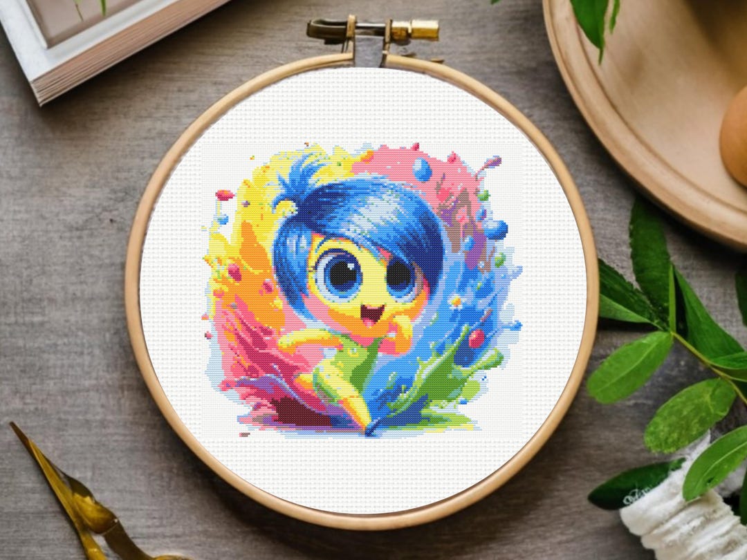 Joy Cross Stitch Pattern, Inside Out Cross Stitch Pattern, Instant ...