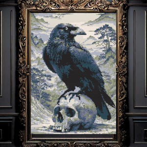 Raven Cross Stitch Pattern, Instant Download - Etsy