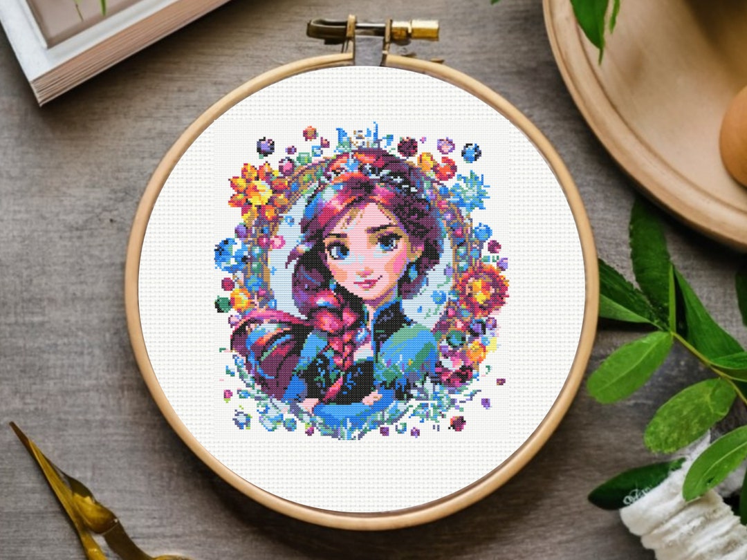 Anna Gemstones Cross Stitch Pattern, Frozen Anna Cross Stitch Pattern , Instant Download - Etsy