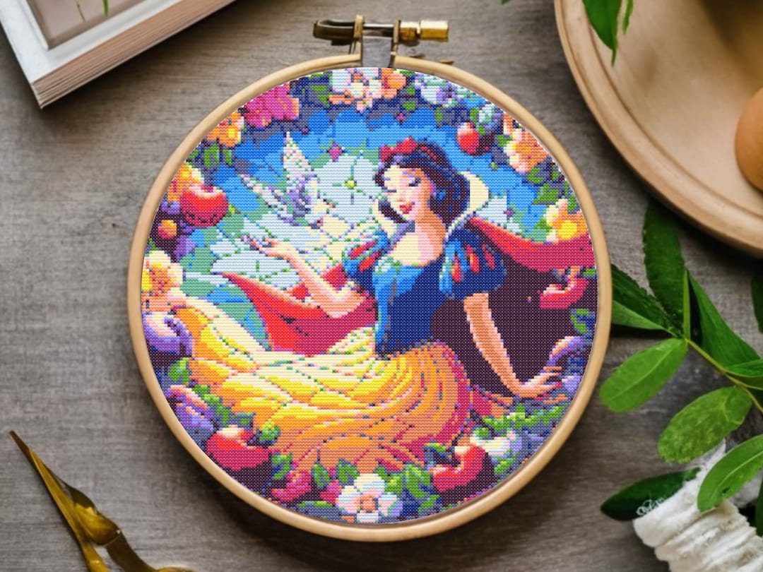 Snow White Cross Stitch Pattern, Princess Snow White Cross Stitch ...