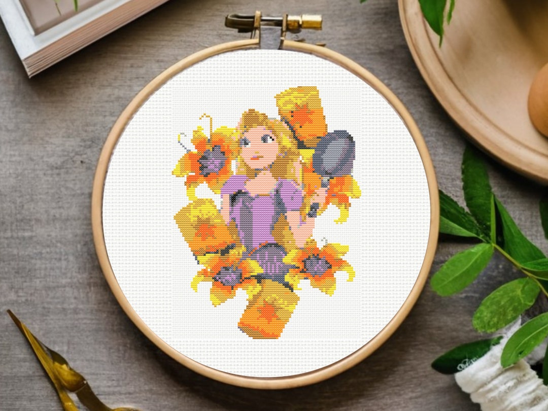Rapunzel Cross Stitch Pattern, Tangled Cross Stitch Pattern, Instant ...