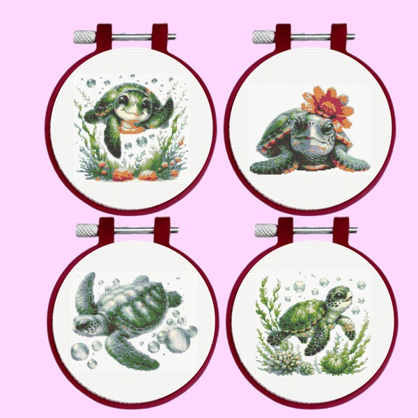 Turtle Cross Stitch - Etsy