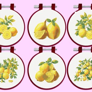 Lemon Cross Stitch Pattern, 6 Lemon Bundle Set, Instant Download - Etsy