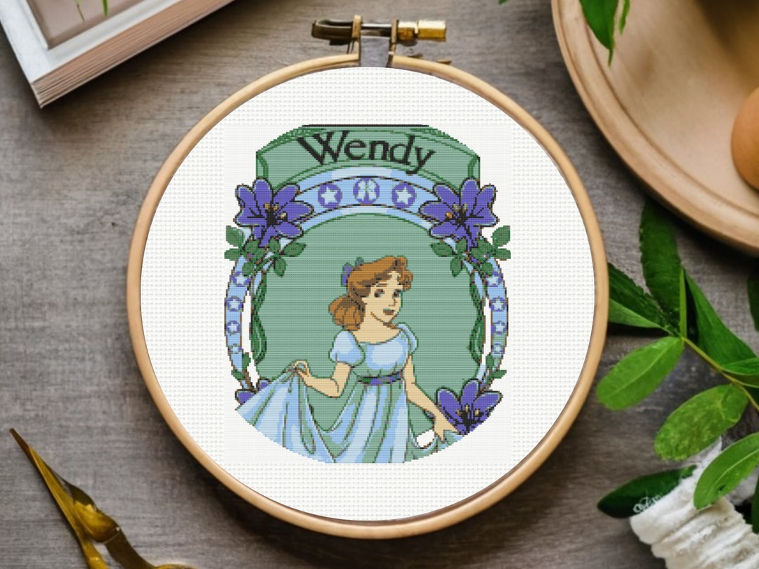 Wendy Cross Stitch Pattern, Peter Pan Cross Stitch Pattern, Instant ...