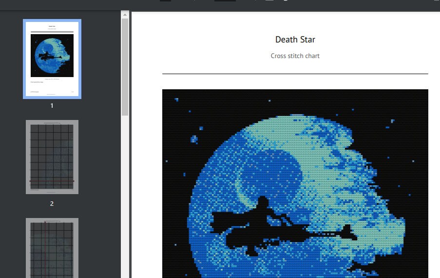 Death Star Cross Stitch Pattern, Star Wars Cross Stitch Pattern, Darth ...