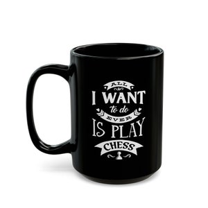 Chess Gift, Chess Black Mug, Chess Coffee Cup, Unique Chess Gift, Play ...