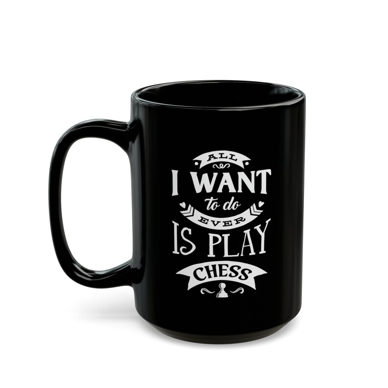 Chess Gift, Chess Black Mug, Chess Coffee Cup, Unique Chess Gift, Play ...