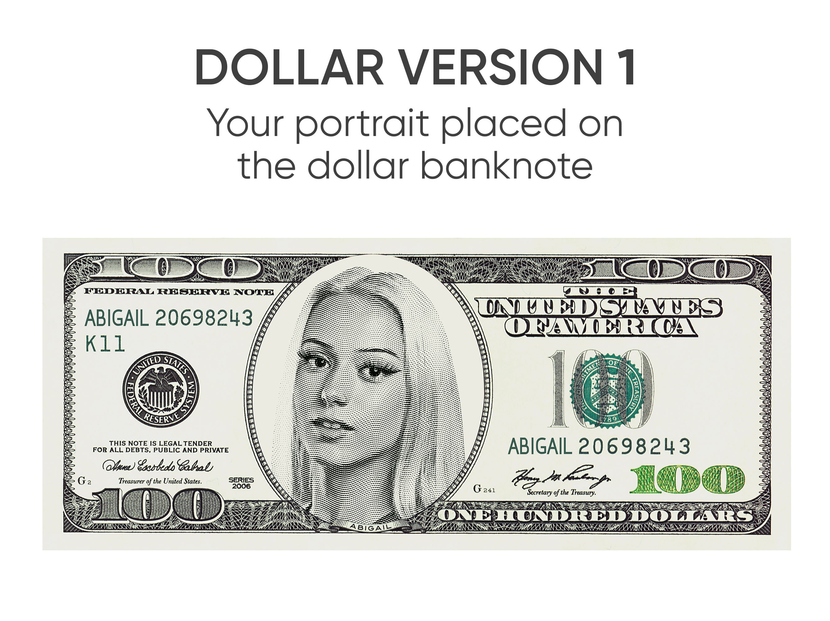 Personalized Dollar, 100 Dollar Bill Template, 100 Dollar, Picture on ...
