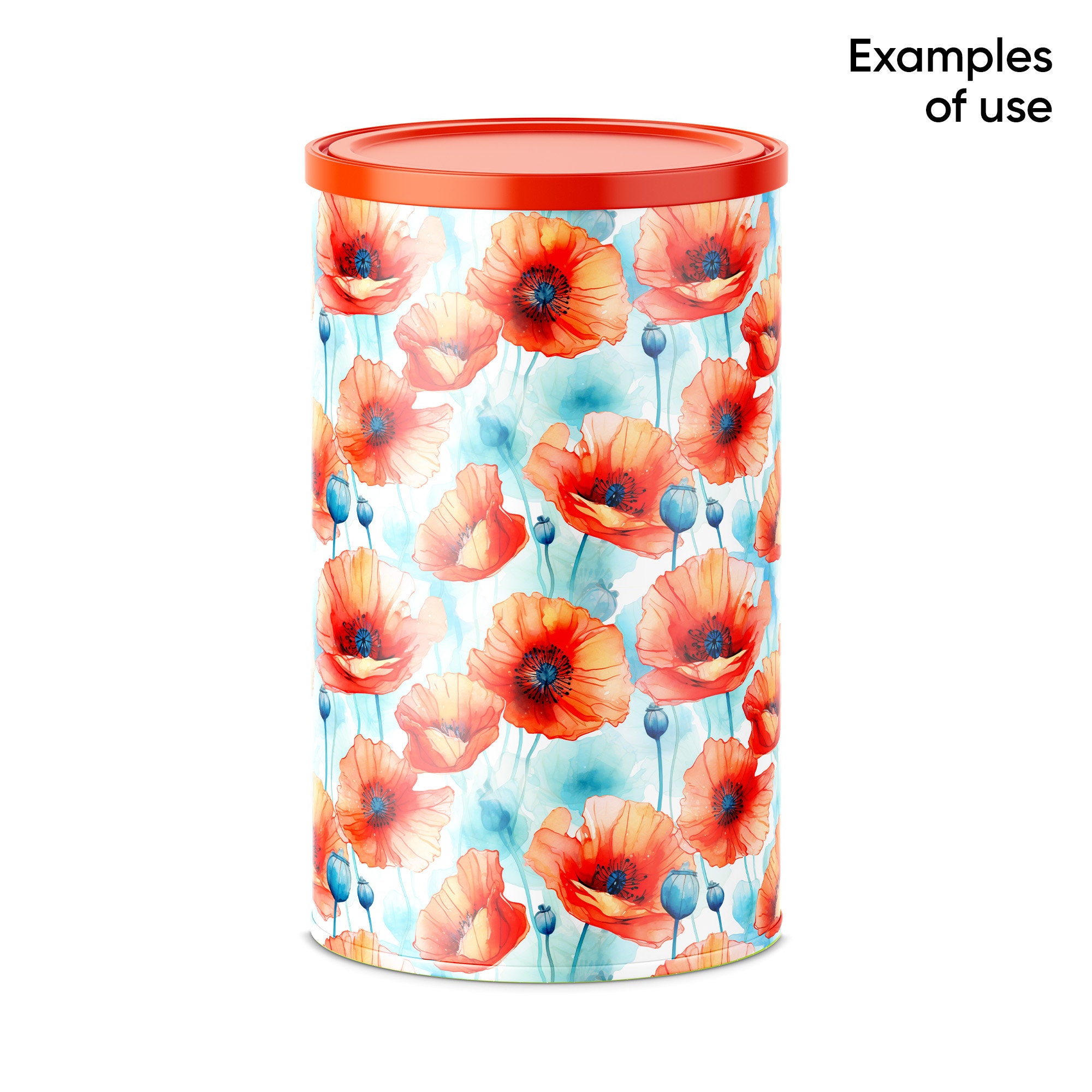Poppy Digital Paper, Printable Poppy, Seamless Pattern, Poppy Seed ...