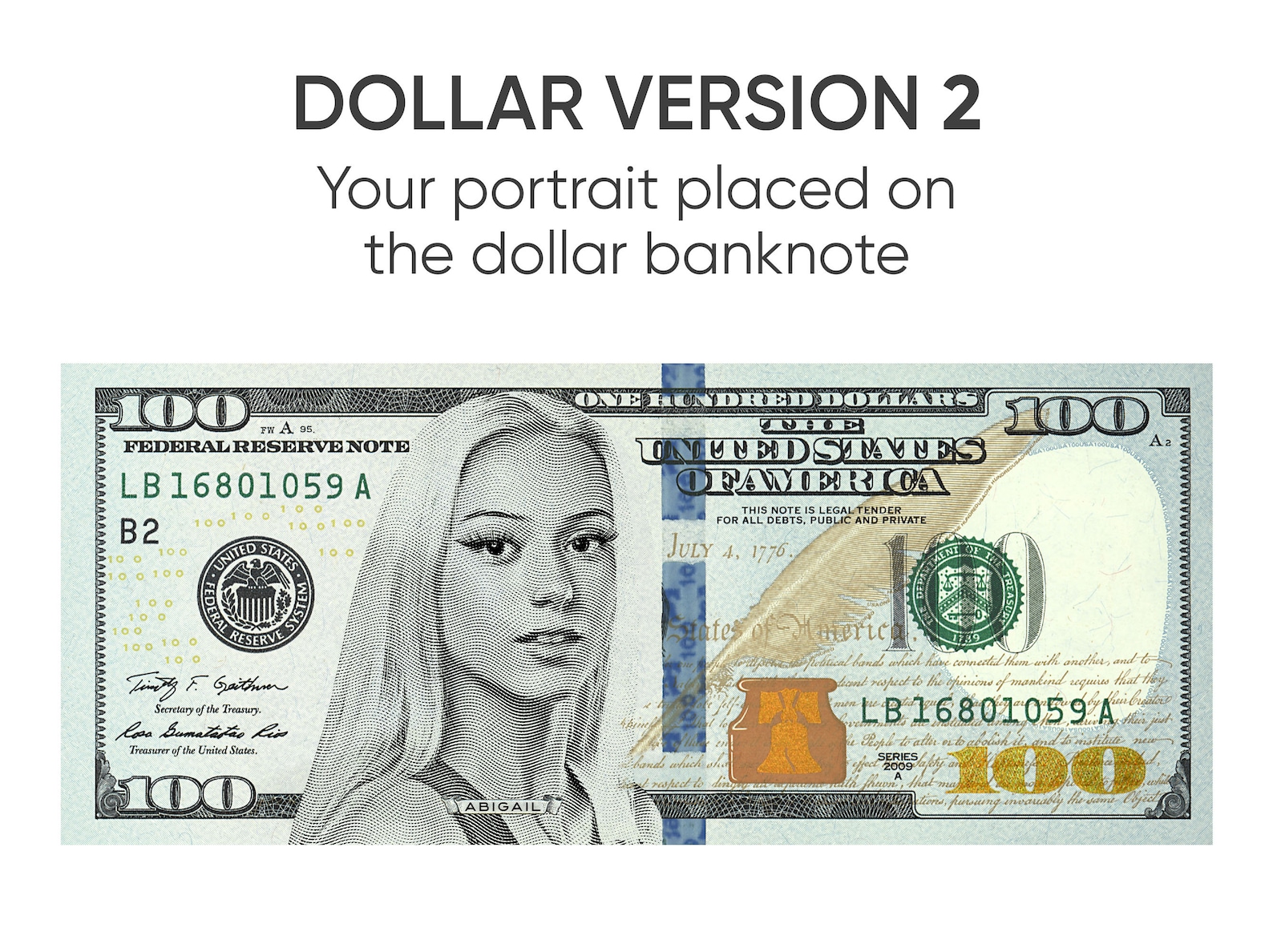 Personalized Dollar, 100 Dollar Bill Template, 100 Dollar, Picture on ...