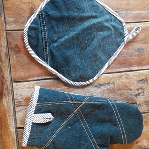 Denim Mitten and Pot Holder - Etsy