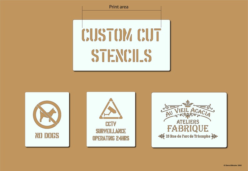 Personalised Custom Image Stencils, Custom Symbol Stencils, Custom Text ...
