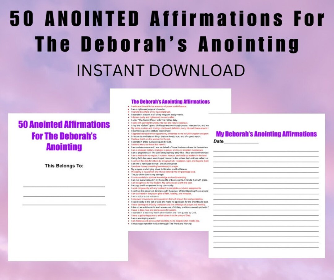 50 Deborah's Anointing Affirmations Printable Downloads - Etsy