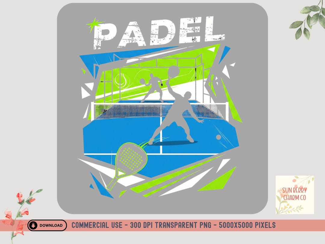 Padel Digital Art, Padel Lovers PNG Gift, Tennis Digital Print, Sports ...