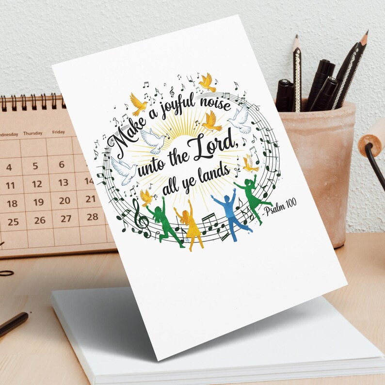 Joyful Noise Digital, Psalm 100 Verse, Christian Art, Bibleverse PNG ...