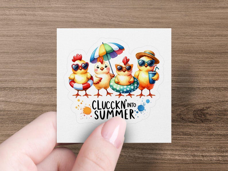 Cluckin Into Summer Chicken PNG, Beach Chickens Out for School, Cute ...