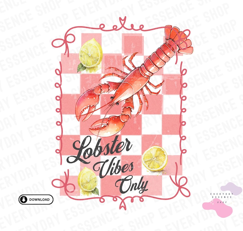Red Lobster Vibes PNG, Lemon Digital Download, Summer Sublimation ...