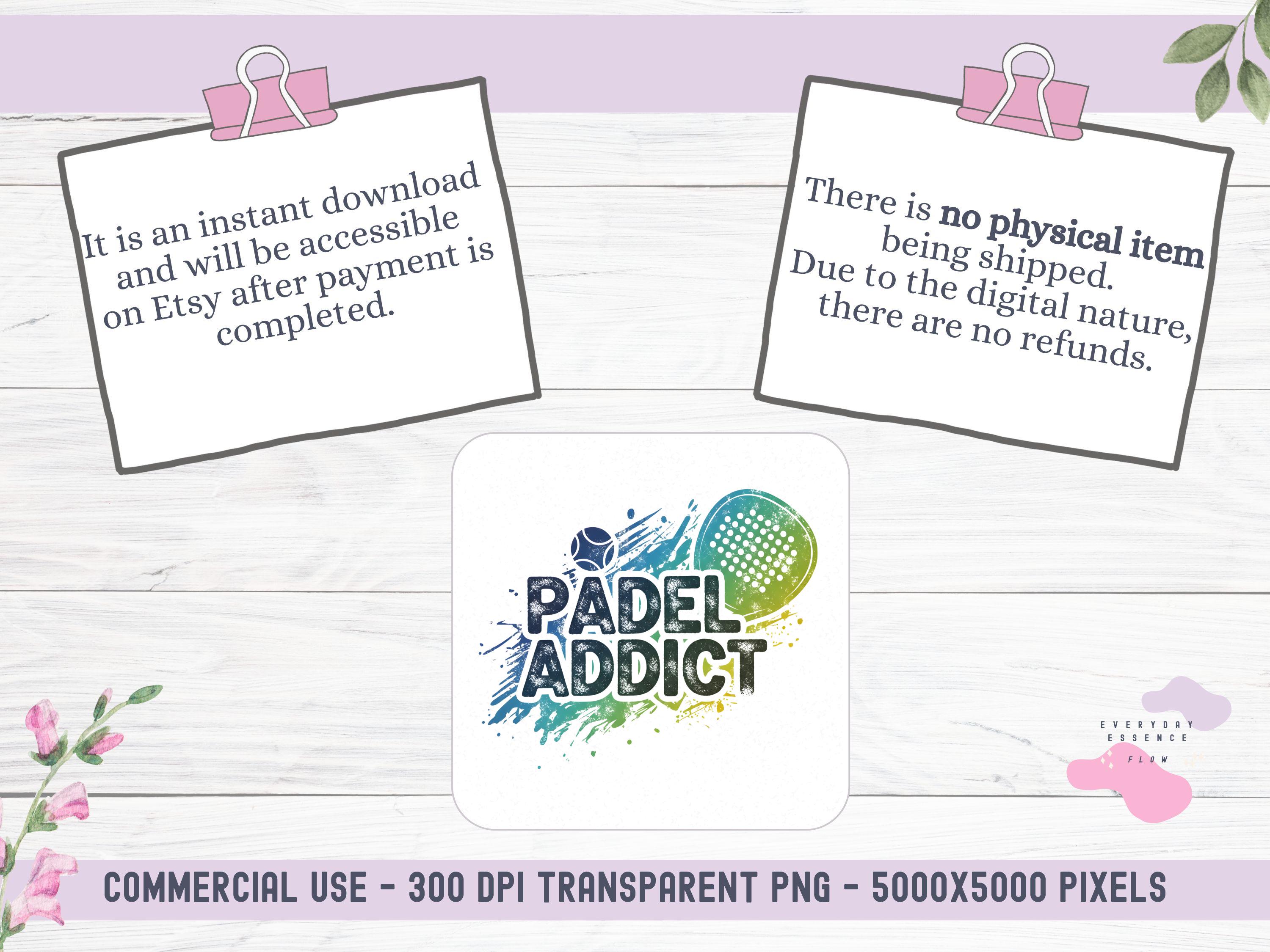 Padel Addict PNG Digital, Water Color Sport Graphic, Padel Tennis Gift ...