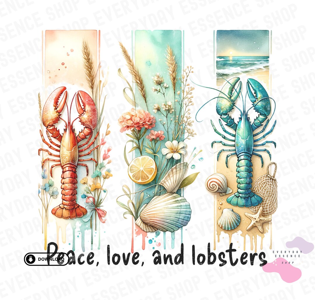 Lobster Summer Beach PNG, Ocean Sea Sublimation, Floral Digital ...