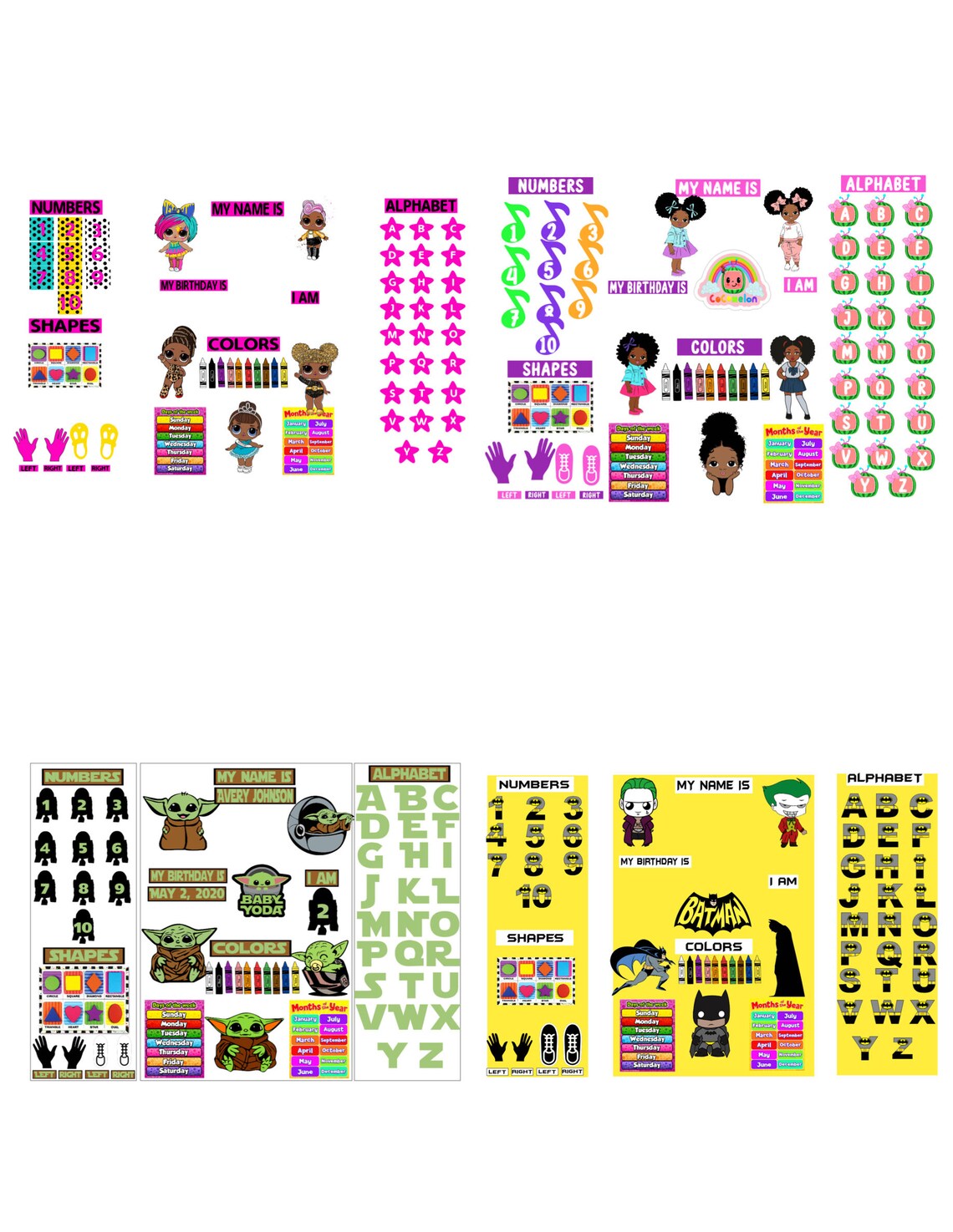 Minnie Mouse Learning Board DIY Learning Board Cut Out Pieces for ...