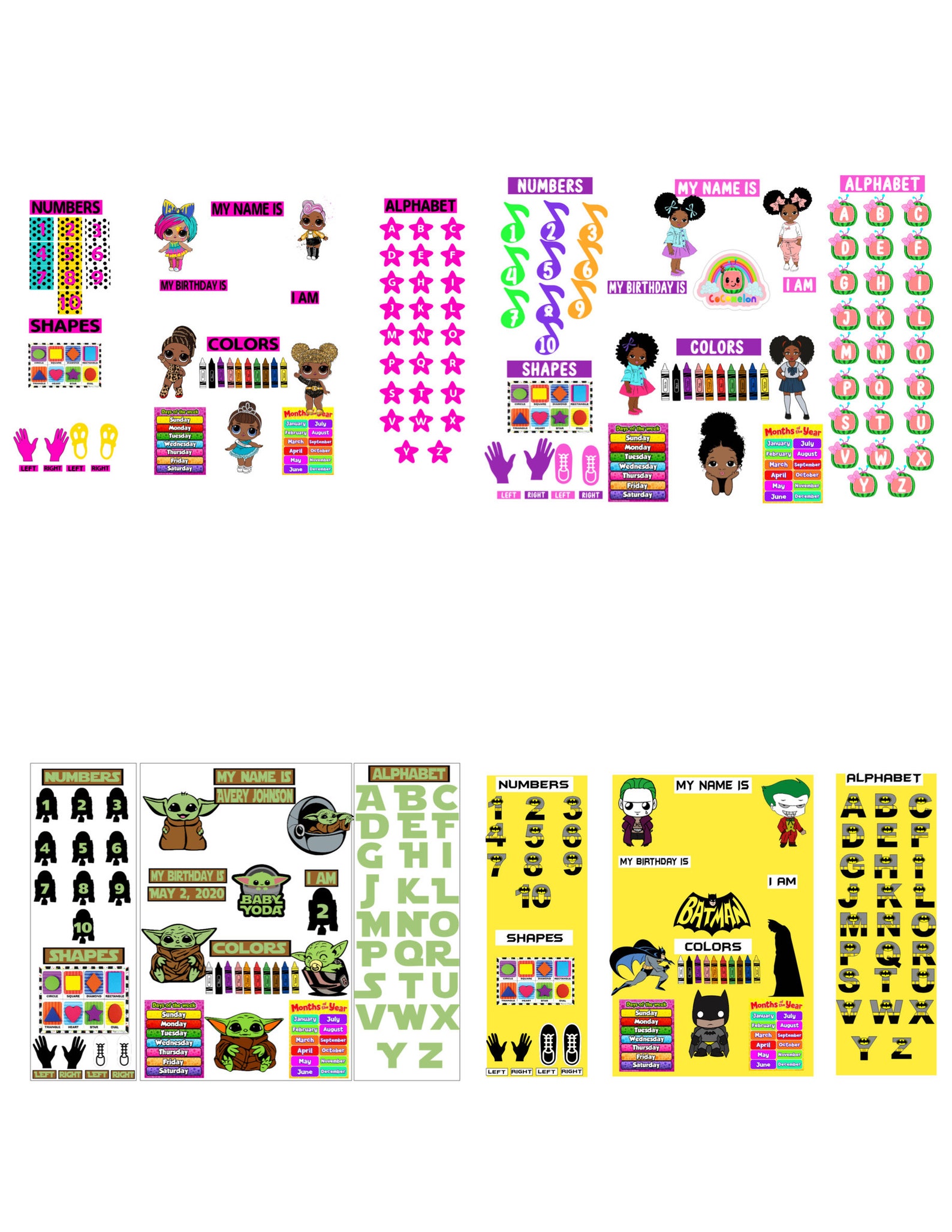 Minnie Mouse Learning Board DIY Learning Board Cut Out Pieces for ...