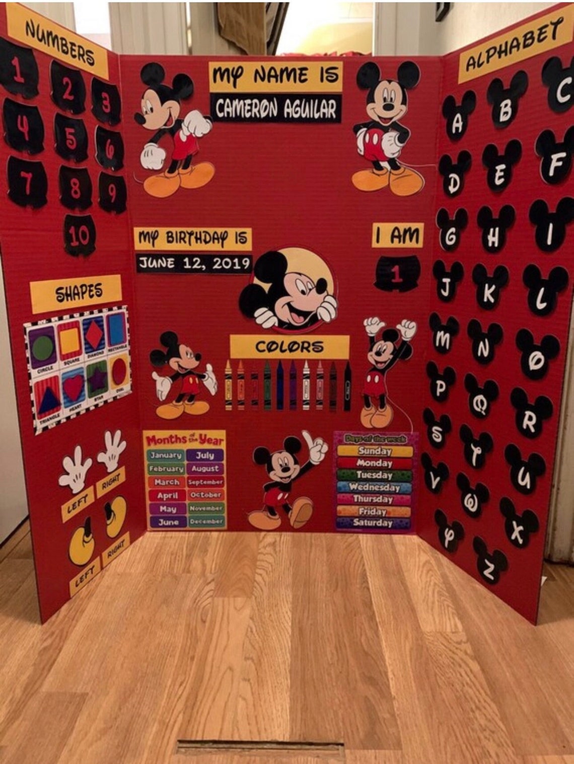 Mickey Mouse Learning Board DIY - Learning Board Cut Out Pieces for ...