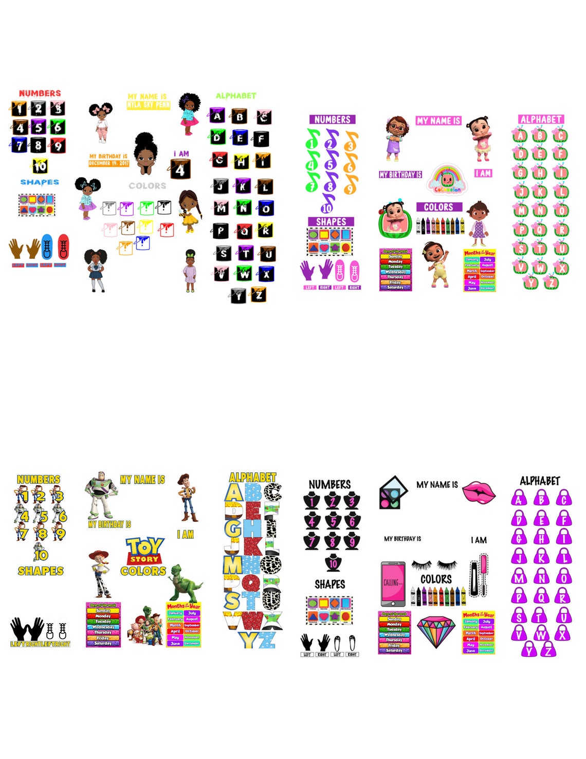 Minnie Mouse Learning Board DIY Learning Board Cut Out Pieces for ...