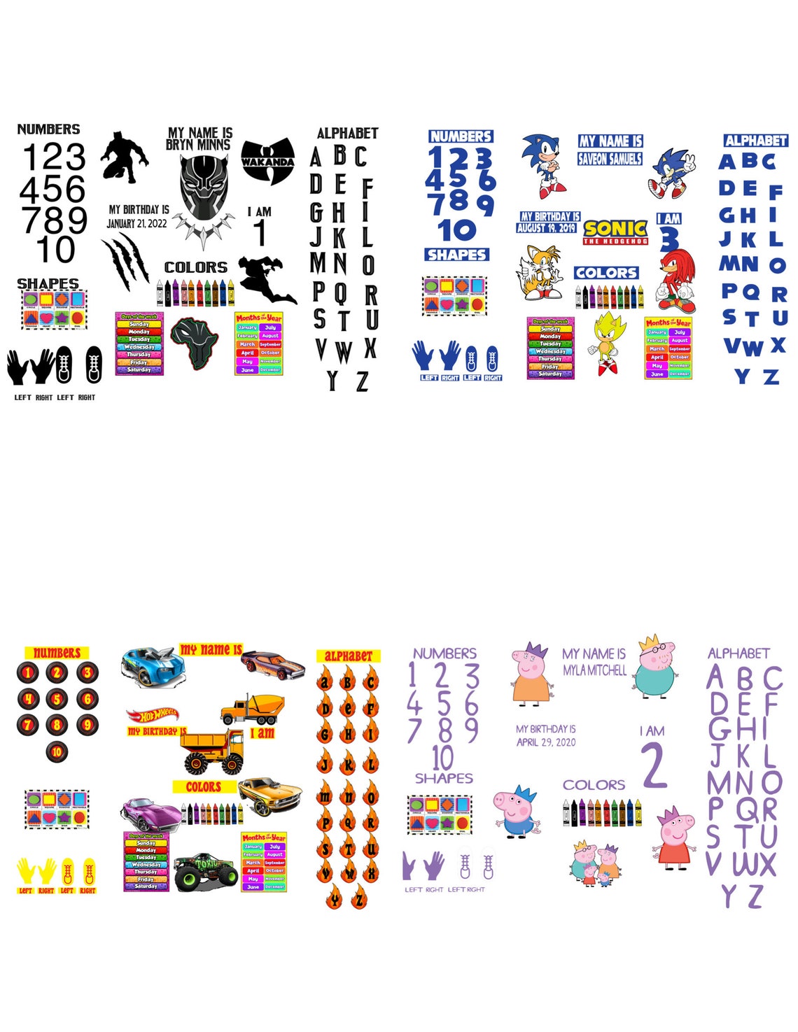 Minnie Mouse Learning Board DIY Learning Board Cut Out Pieces for ...