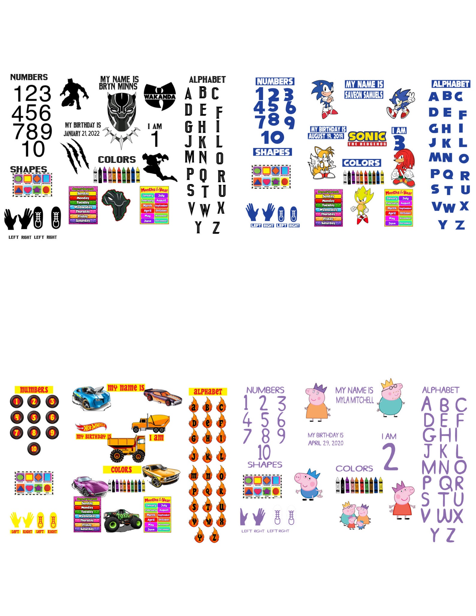 Minnie Mouse Learning Board DIY Learning Board Cut Out Pieces for ...