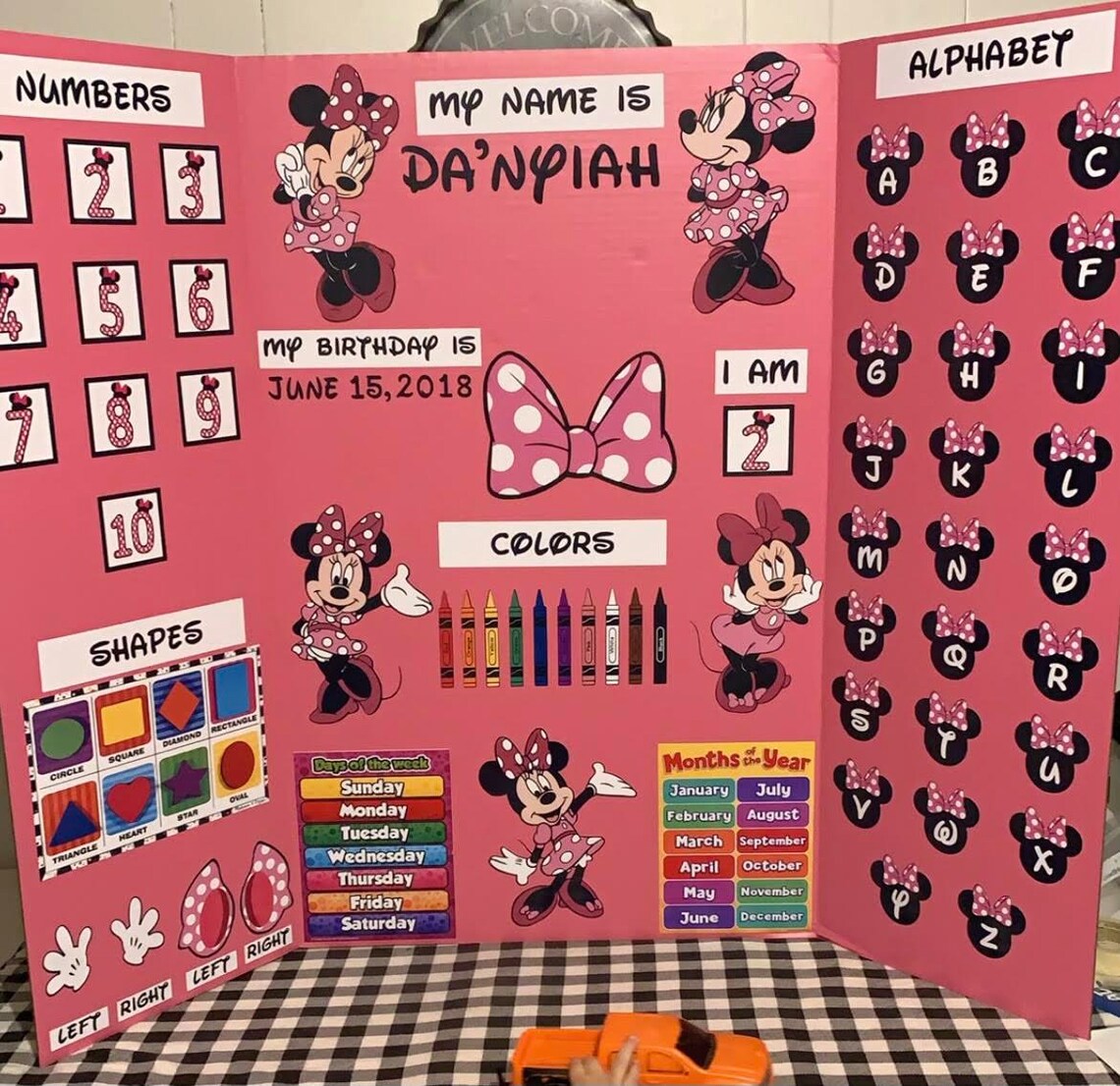Minnie Mouse Learning Board DIY - Learning Board Cut Out Pieces for ...
