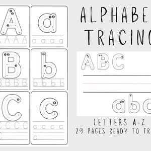 ABC Alphabet Tracing Capital and Lower Case Letters to Trace Printable ...