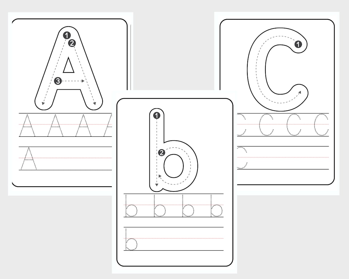 ABC Alphabet Tracing Capital and Lower Case Letters to Trace Printable ...