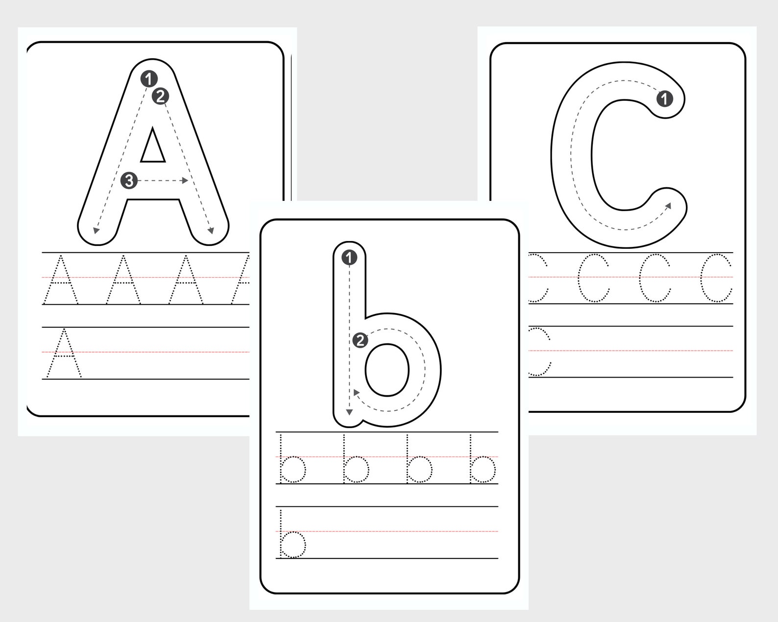 ABC Alphabet Tracing Capital and Lower Case Letters to Trace Printable ...