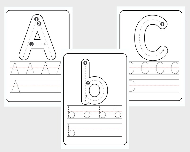 ABC Alphabet Tracing Capital and Lower Case Letters to Trace Printable ...