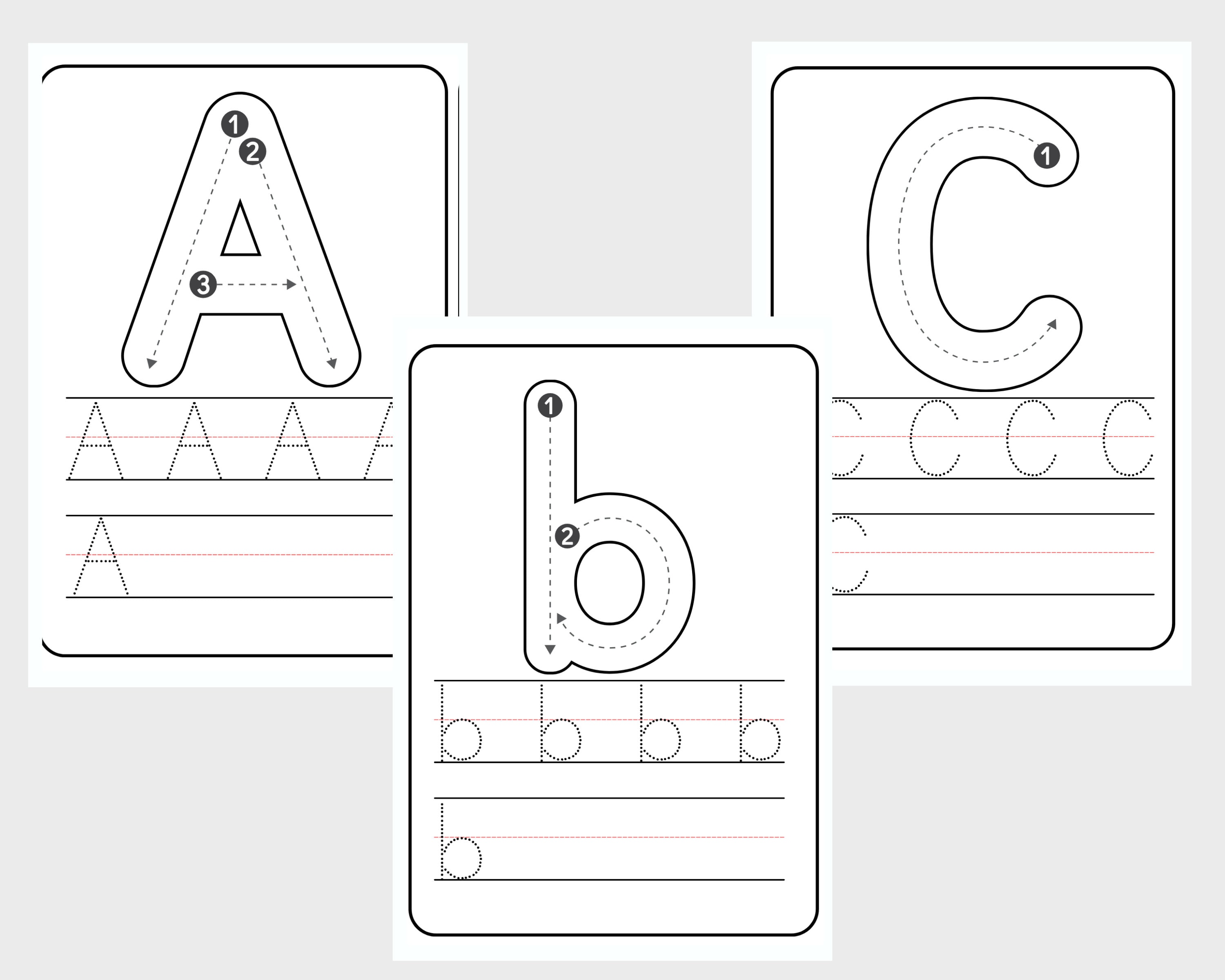 ABC Alphabet Tracing Capital and Lower Case Letters to Trace Printable ...