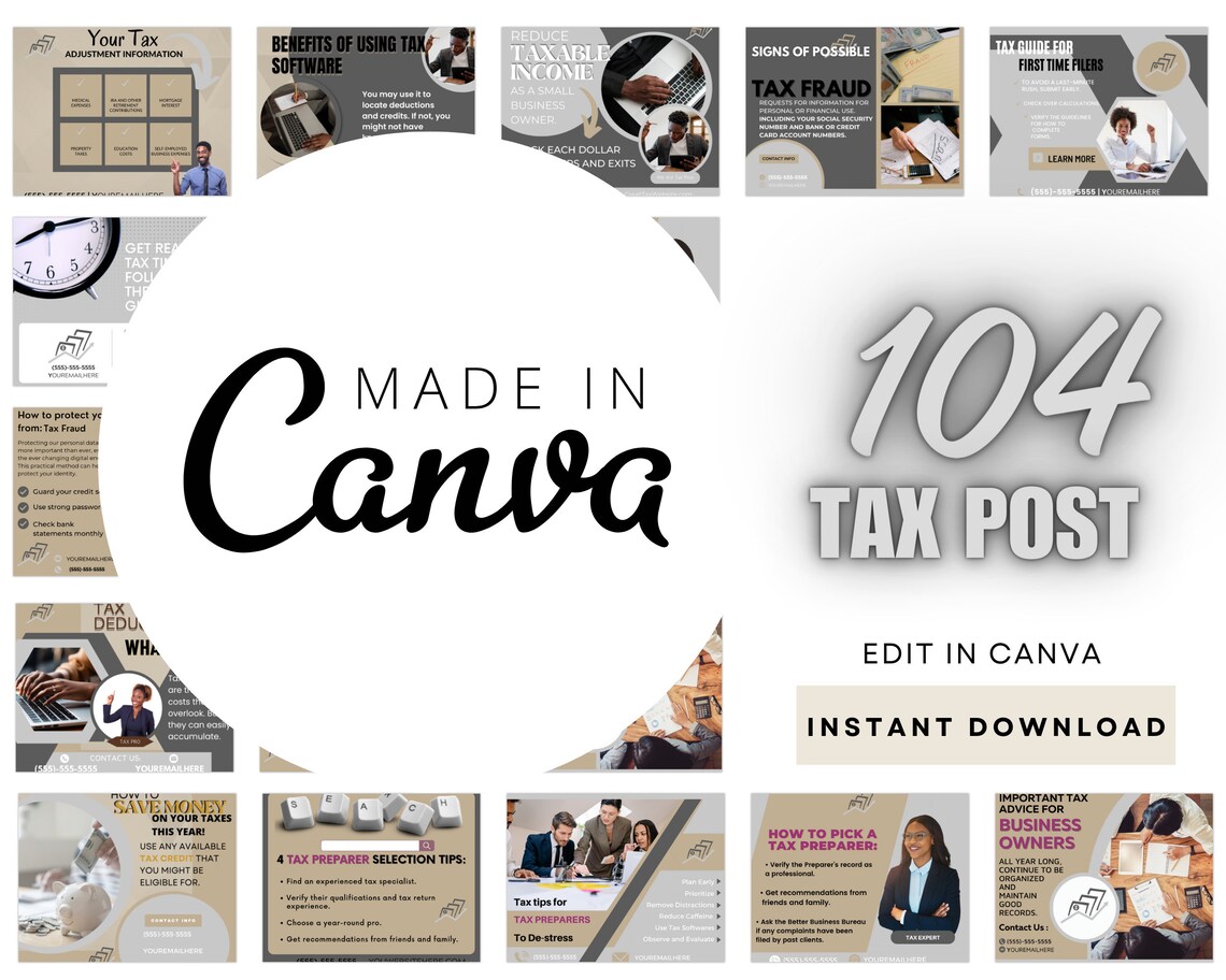 104 Tax Service Posts, Tax Prep Canva Flyers, Tax Professional, Tax ...